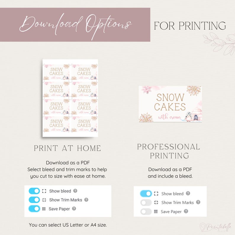 Pink Winter Wonderland Buffet Card, Potluck Food Label, Snow in Love ...