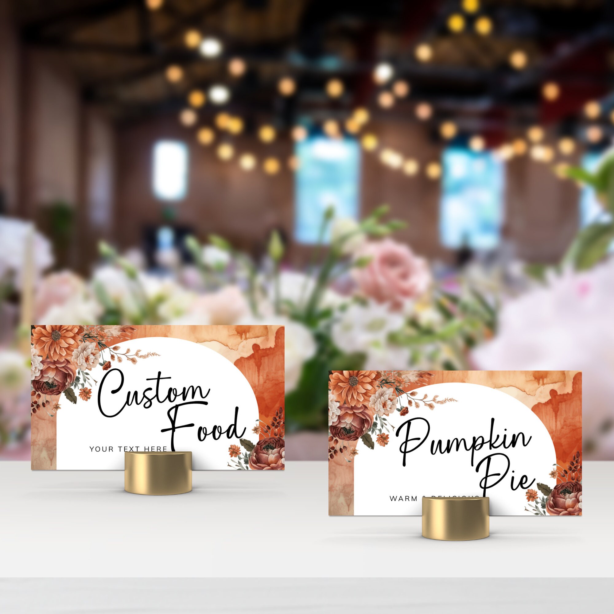Terracotta Buffet Card Template, Fall Food Label Tent Fold, Burnt ...