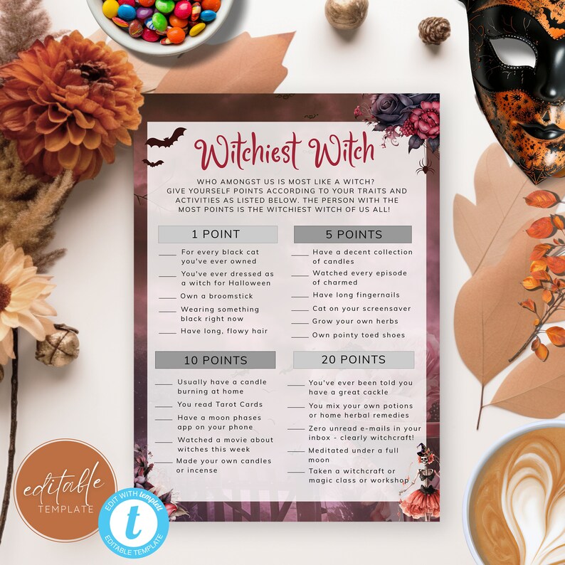Witchiest Witch Halloween Game, Spooky Season Icebreaker Activity, Who ...