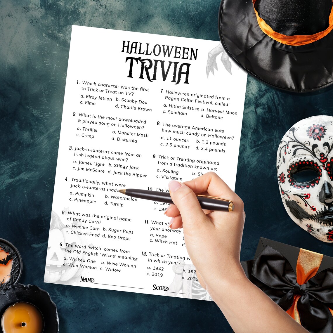 Halloween Trivia Game Printable, General Knowledge on Spooky Season ...