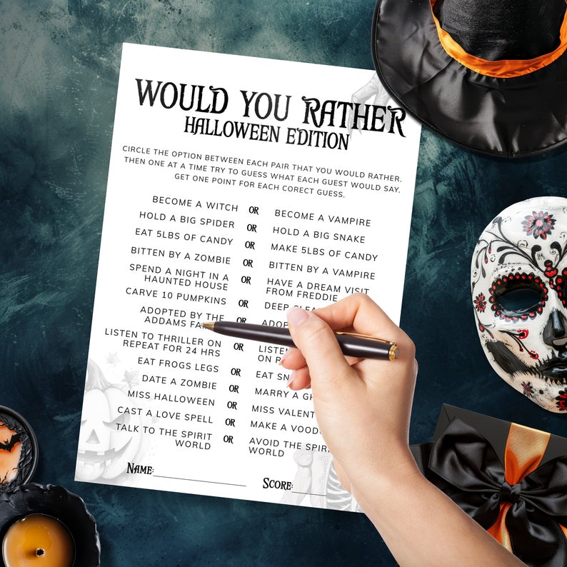 Halloween Themed Would You Rather Game, Spooky This or That Activity ...