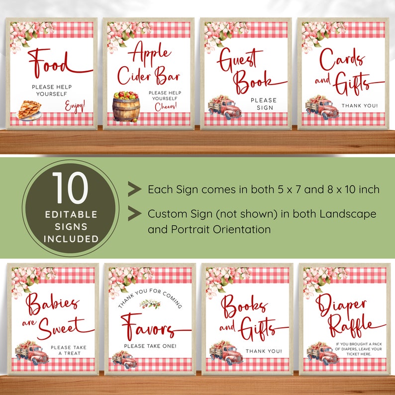 Apple of Our Eye Baby Shower Bundle, Fall Fruit Themed Mega Pack, Red ...