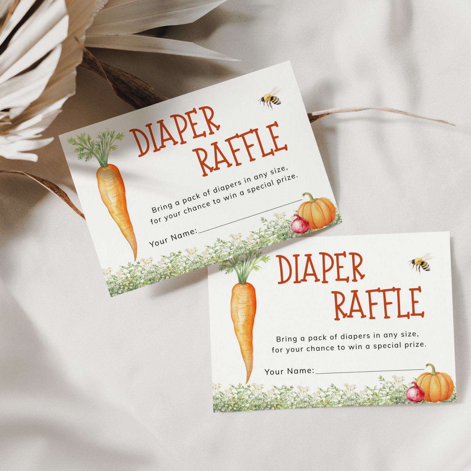 Locally Grown Baby Shower Diaper Raffle Tickets and Sign, With Nappy ...