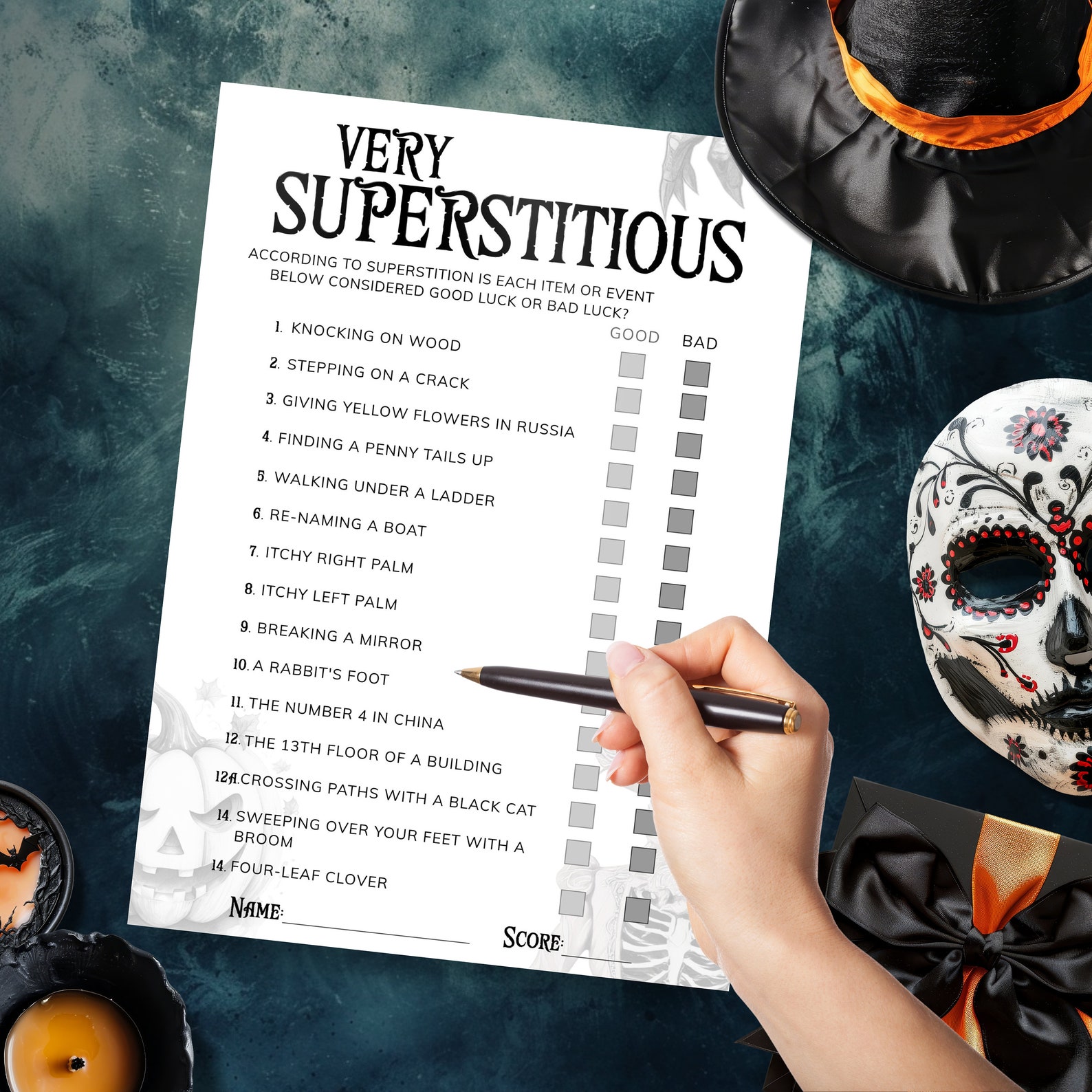 Halloween Game True or False Style Superstitions, Spooky Myths Trivia ...