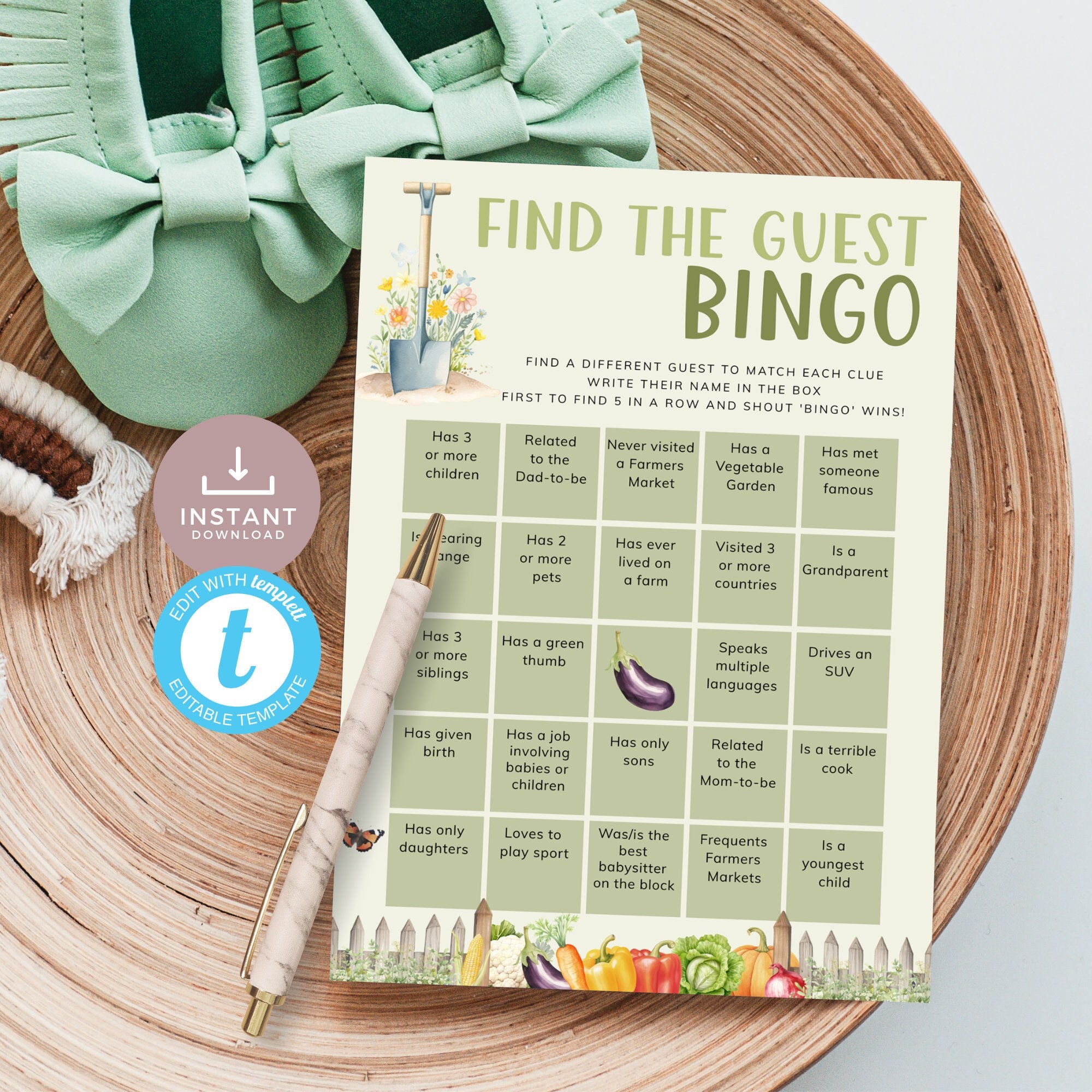 Locally Grown Find the Guest Human Bingo Card Template for Your Sage ...