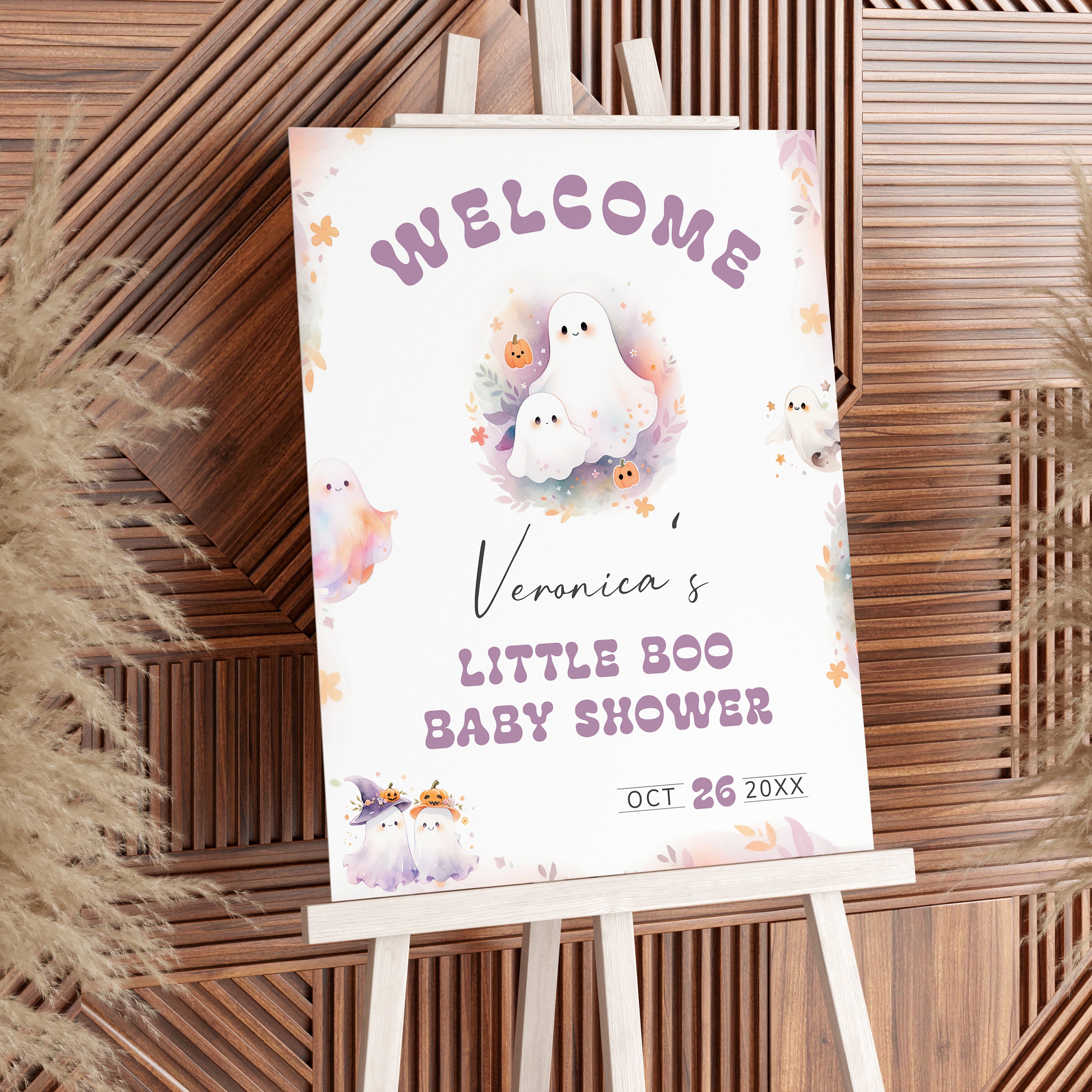 A Little Boo is Almost Due Welcome Sign, Halloween Baby Shower Poster ...