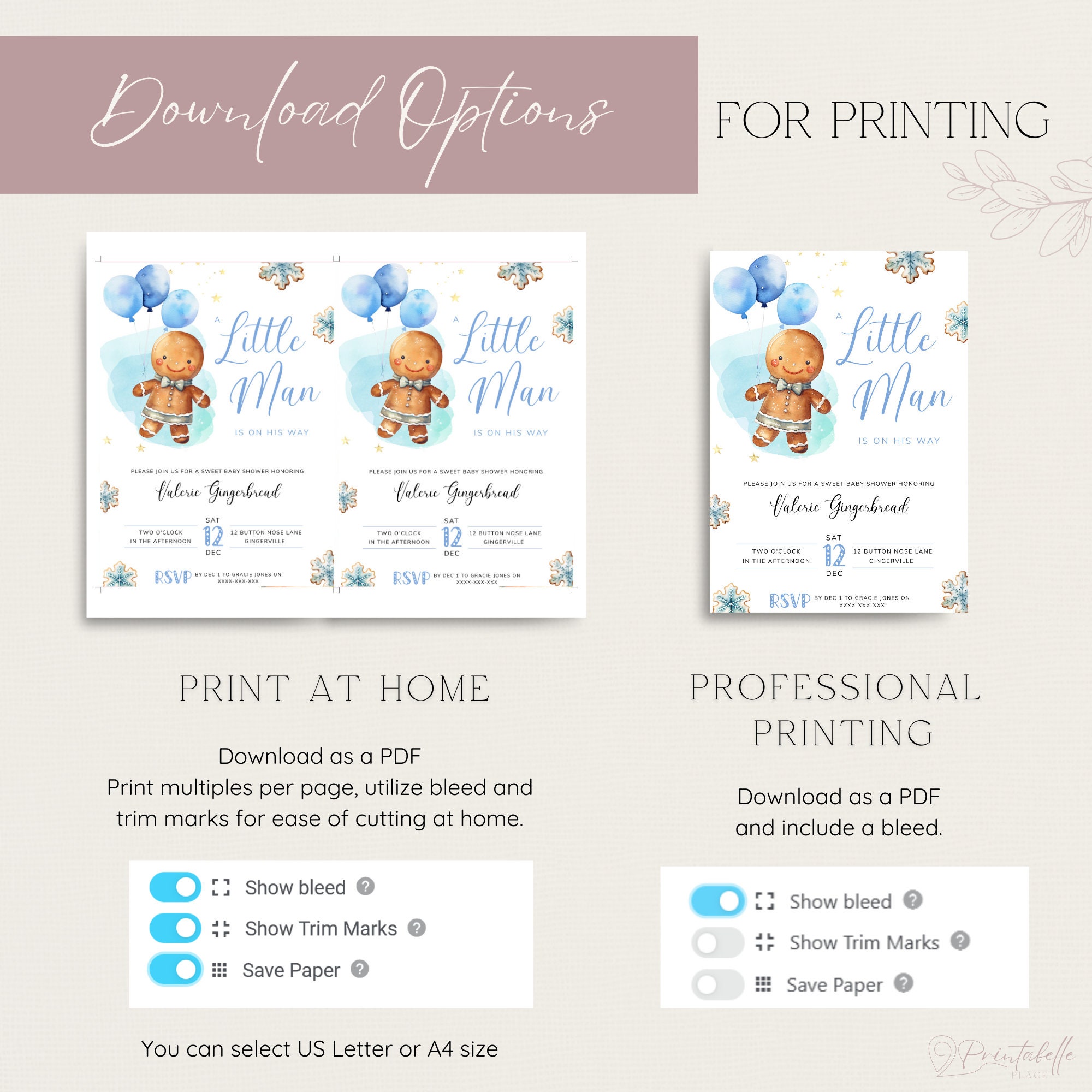 Gingerbread Man Baby Shower Invitation, Christmas Cookie Invite, A ...