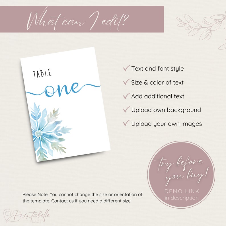 Snowflake Table Numbers in Dusty Blue for Your Winter Themed Decor ...