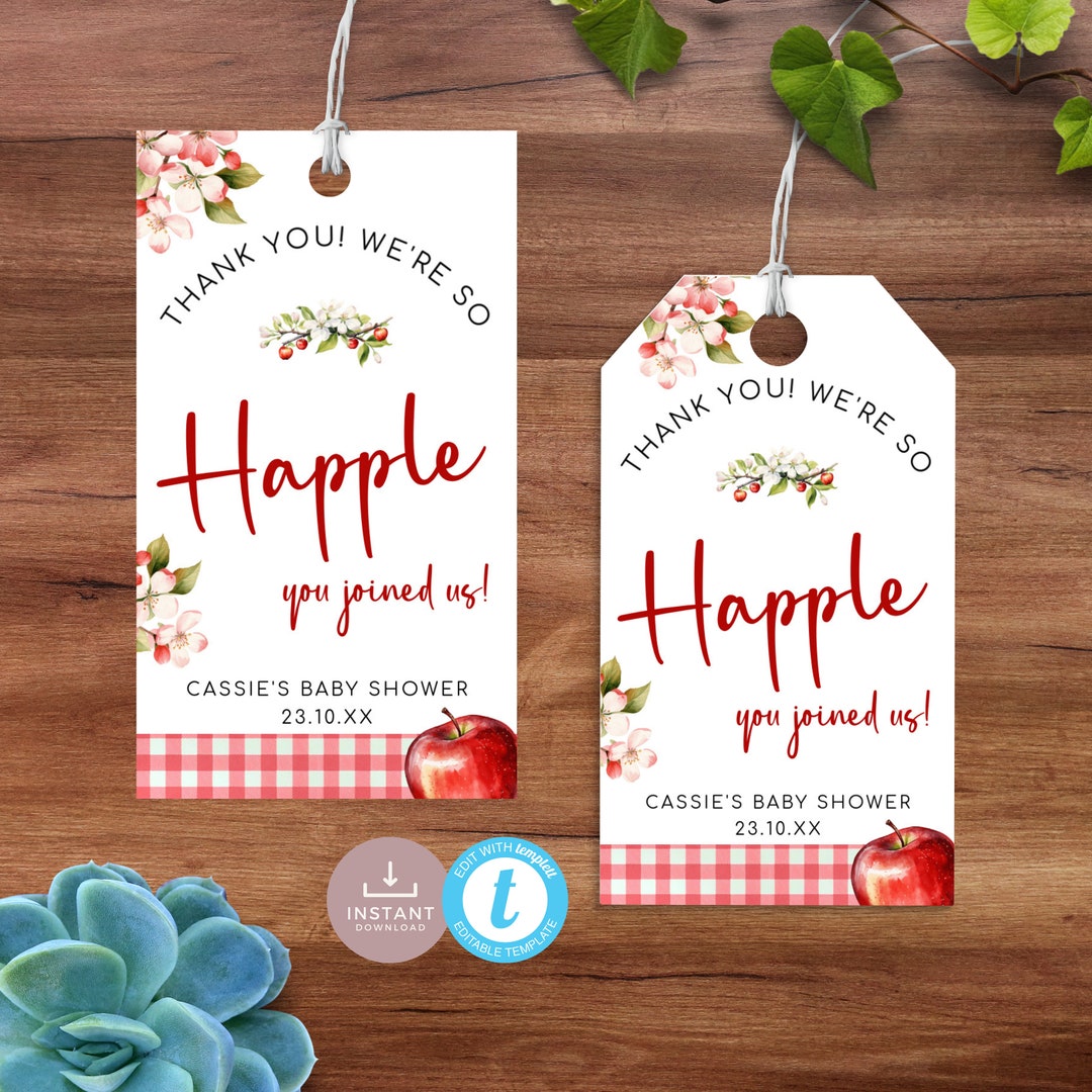 Apple Favor Tags, Apple of My Eye Baby Shower Favour Tag, Cropped ...