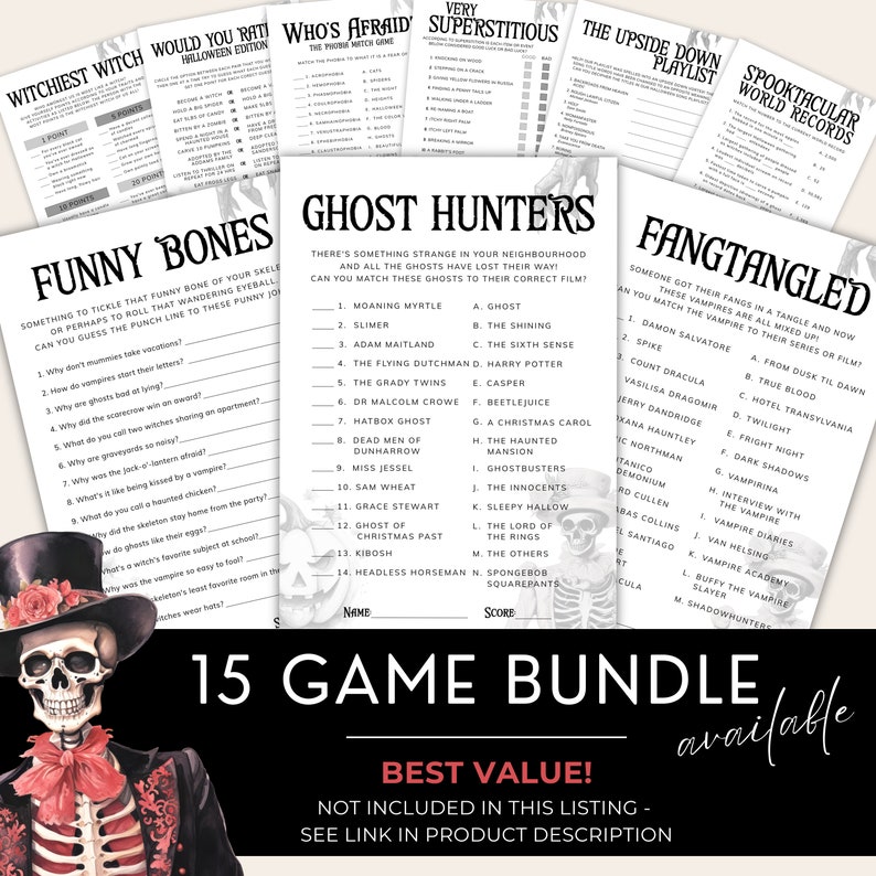 Horror Movie Trivia Quiz, Halloween Game for Teens and Adult Party ...