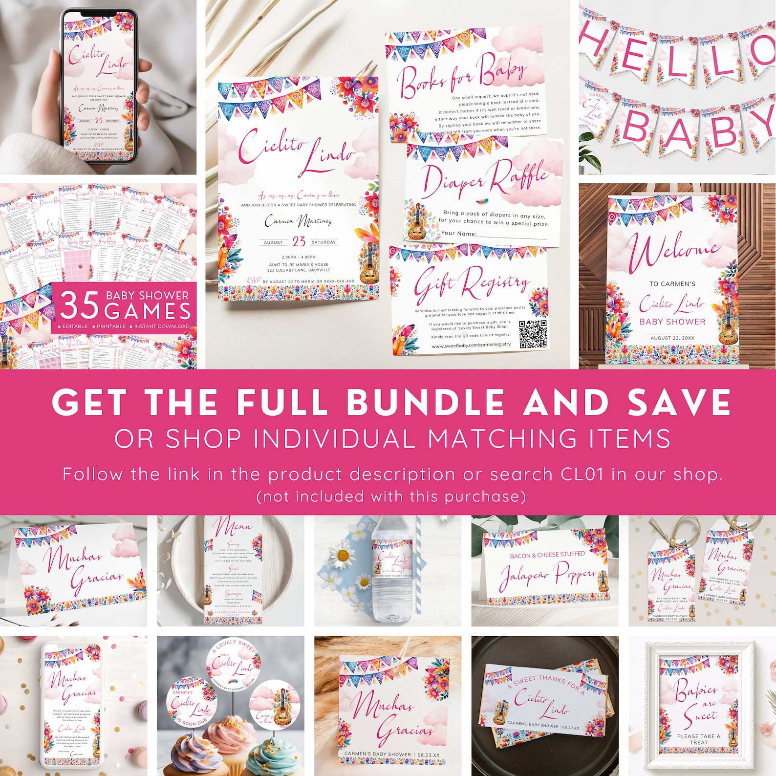 Mexican Themed Menu Template, Fiesta Food and Drink List, Cielito Lindo ...