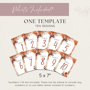 Terracotta Table Number Sign, Fall Table Name Cards, Autumn Décor ...