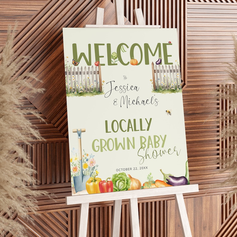 Locally Grown Baby Shower Welcome Sign for Your Farmers Market Theme ...