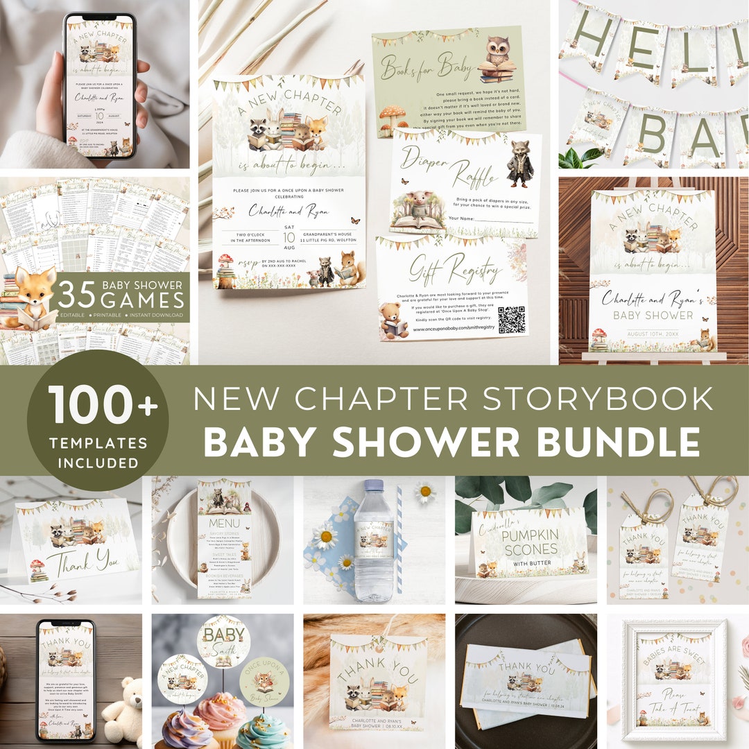 Storybook Baby Shower Bundle New Chapter, A New Chapter is About to ...