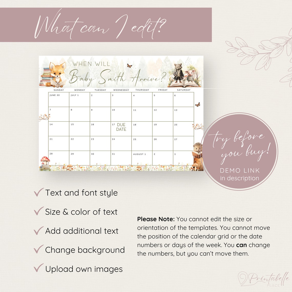 Storybook Baby Arrival Date Calendar, A New Chapter Begin Baby Shower ...
