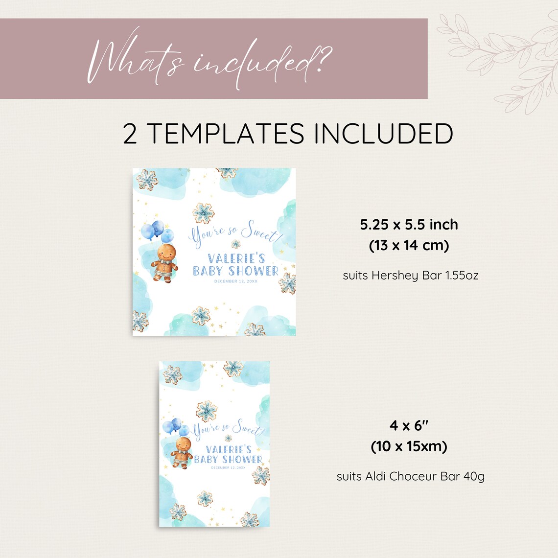 Gingerbread Boy Candy Wrapper Template, Christmas Cookie Chocolate ...