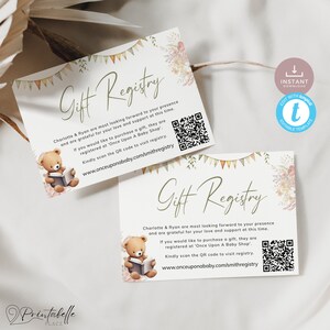 Storybook Themed Gift Registry Card With QR Code, New Chapter Begin ...