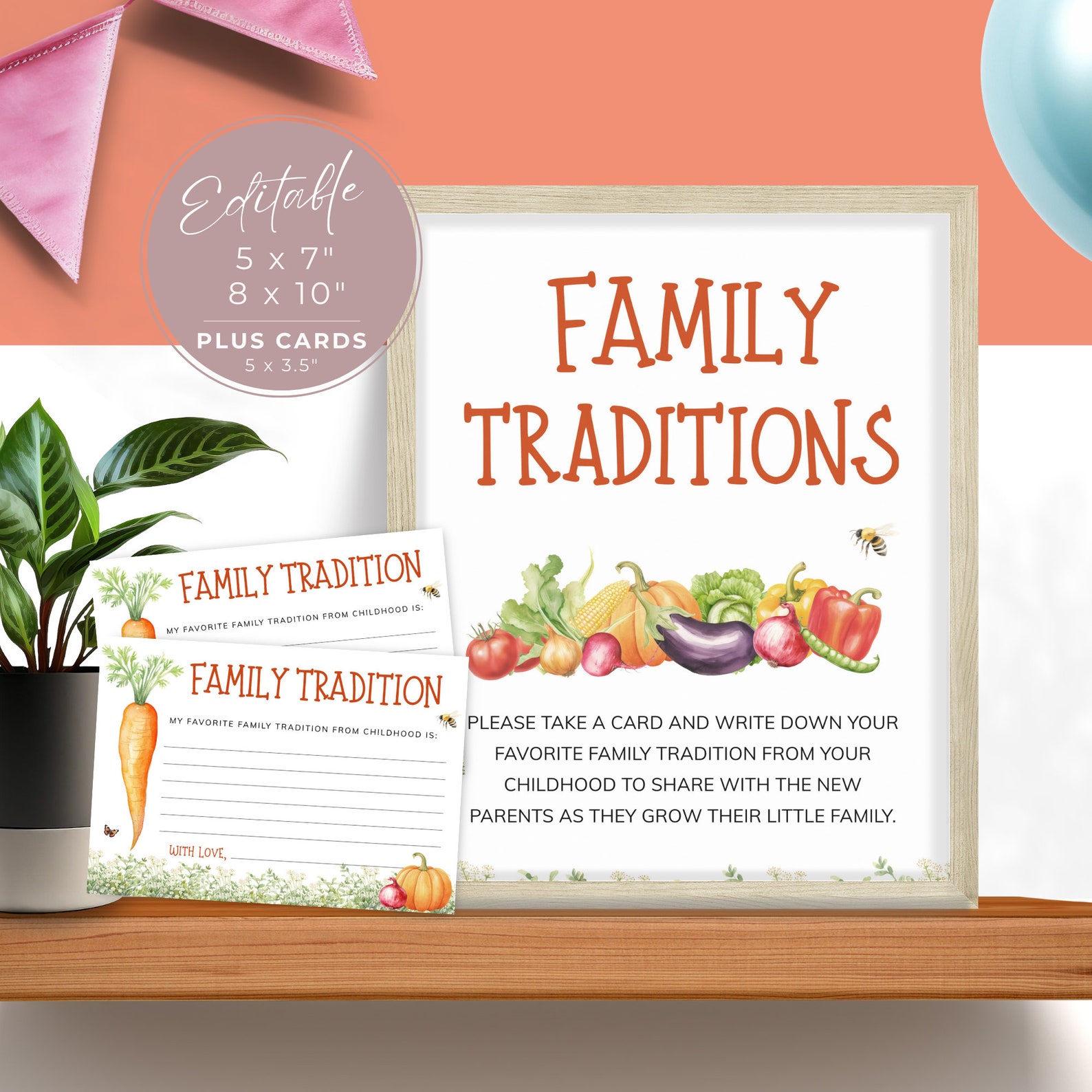 Locally Grown Favorite Family Tradition Card and Sign, Bright Farmers ...