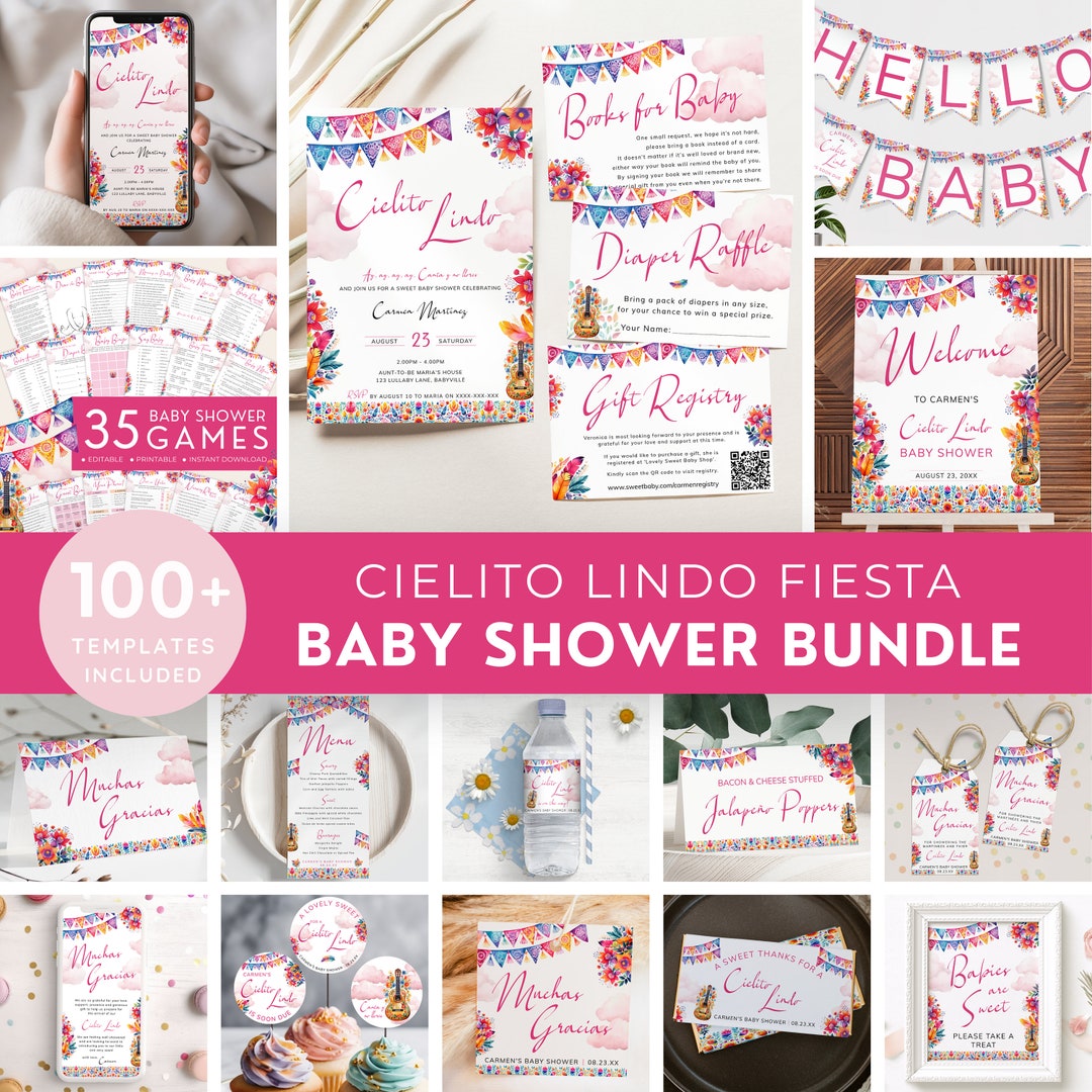 Cielito Lindo Baby Shower Bundle, Mexican Themed Mega Pack, Fiesta ...