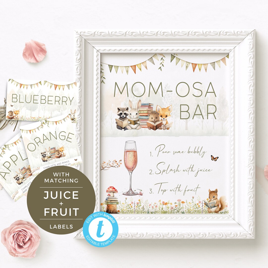 Mimosa Bar Sign and Labels, A New Chapter is About to Begin Momosa Pack ...