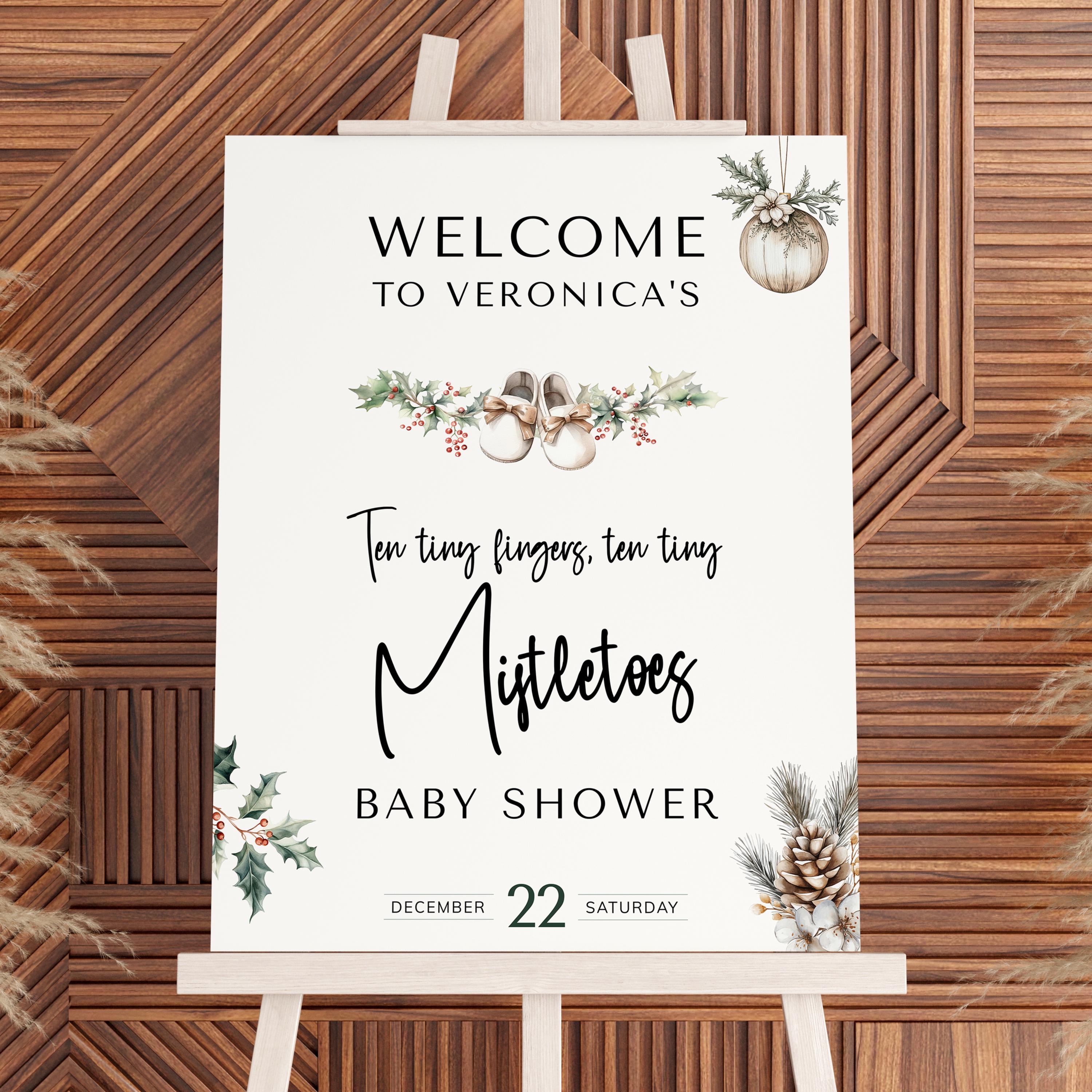 Scandi Christmas Baby Shower Welcome Sign, Christmas Sentiment Poster ...