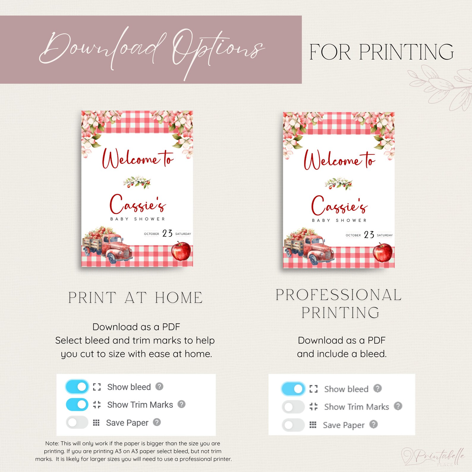 Apple of Our Eye Baby Shower Welcome Sign. Multiple Sizes, Editable ...