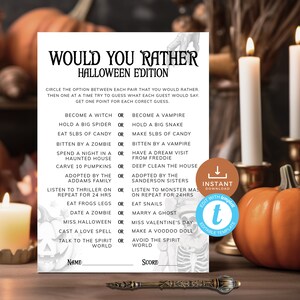 Halloween Themed Would You Rather Game, Spooky This or That Activity ...