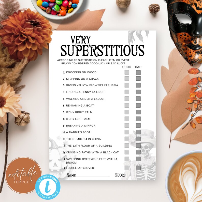 Halloween Game True or False Style Superstitions, Spooky Myths Trivia ...