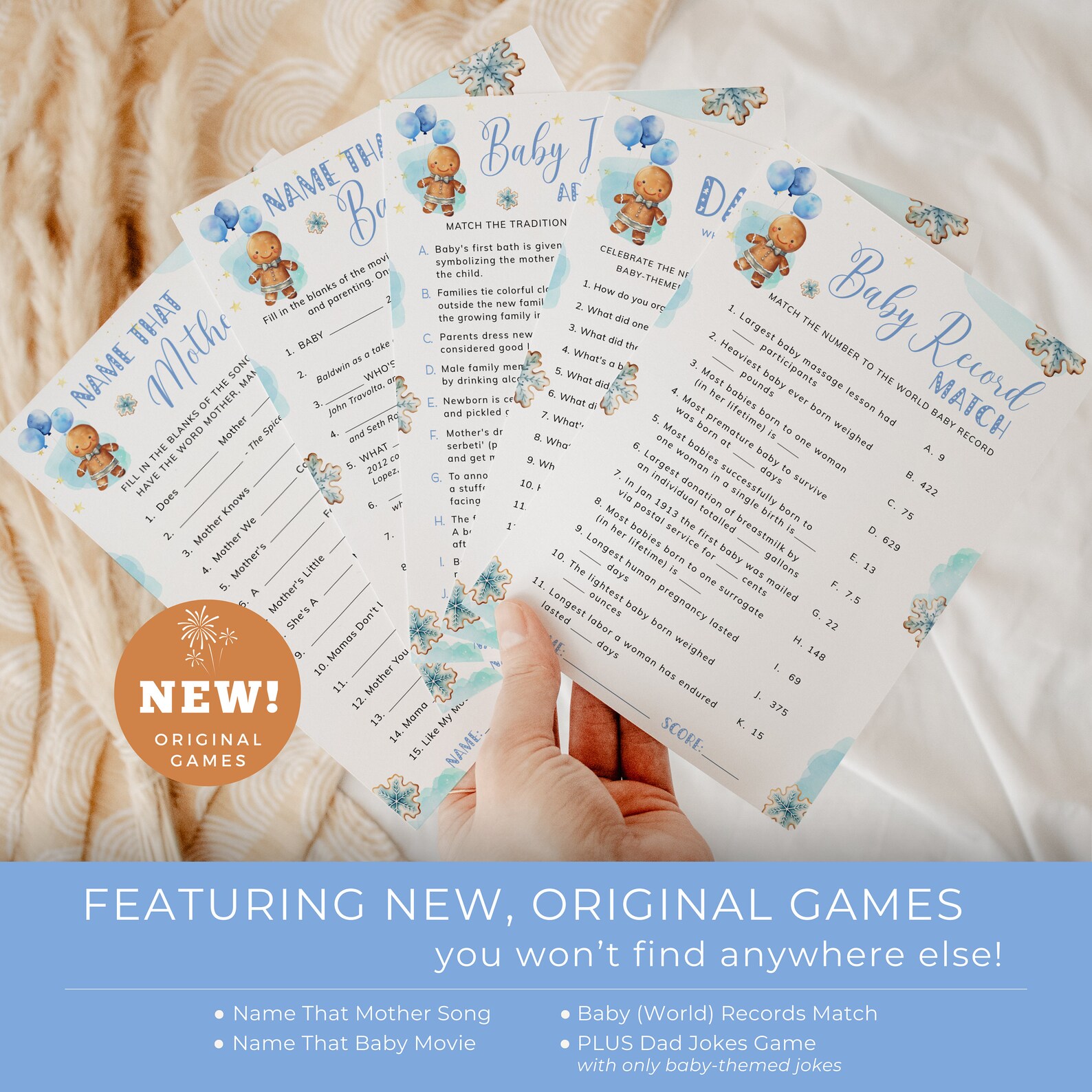 Gingerbread Man Baby Shower Games Bundle, Christmas Cookie Activity ...