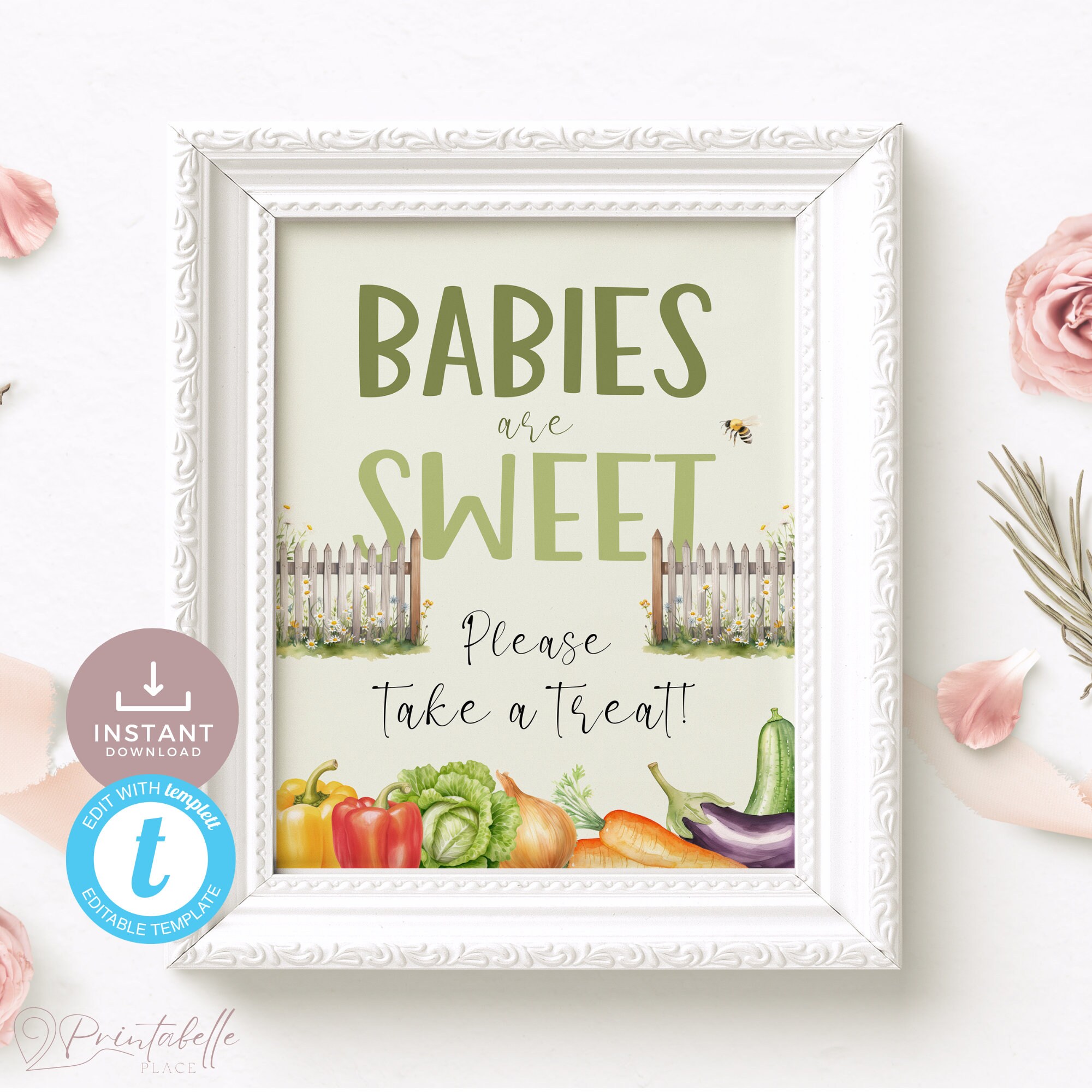 Locally Grown Baby Shower Sign Bundle for All Your Sage Vegetable ...