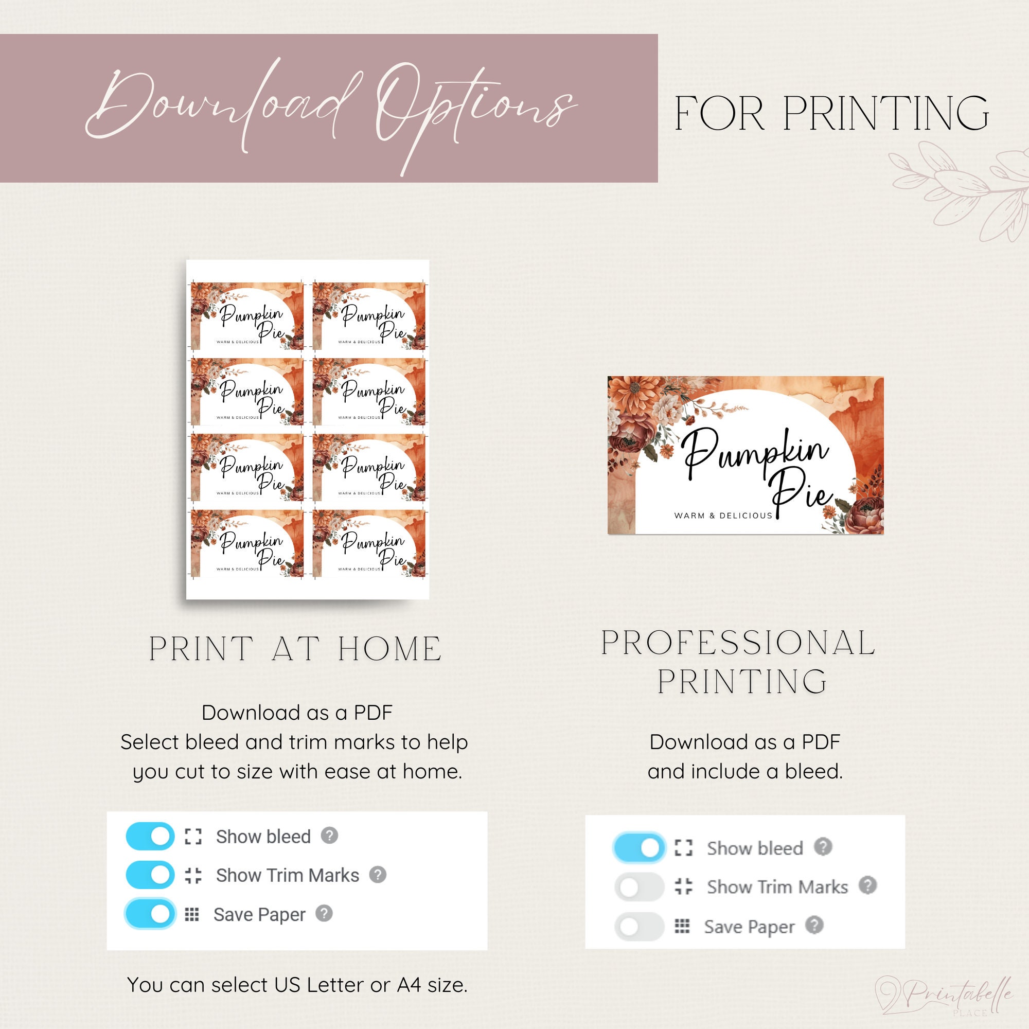 Terracotta Buffet Card Template, Fall Food Label Tent Fold, Burnt ...