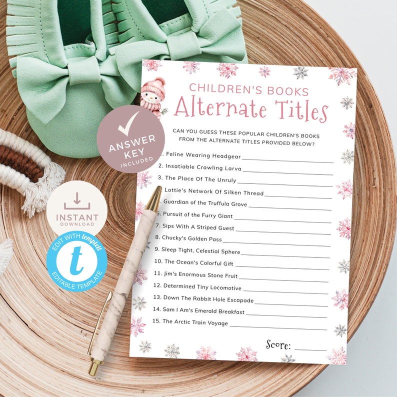 Alternate Titles Childrens Book, Name That Storybook Baby Shower Game ...