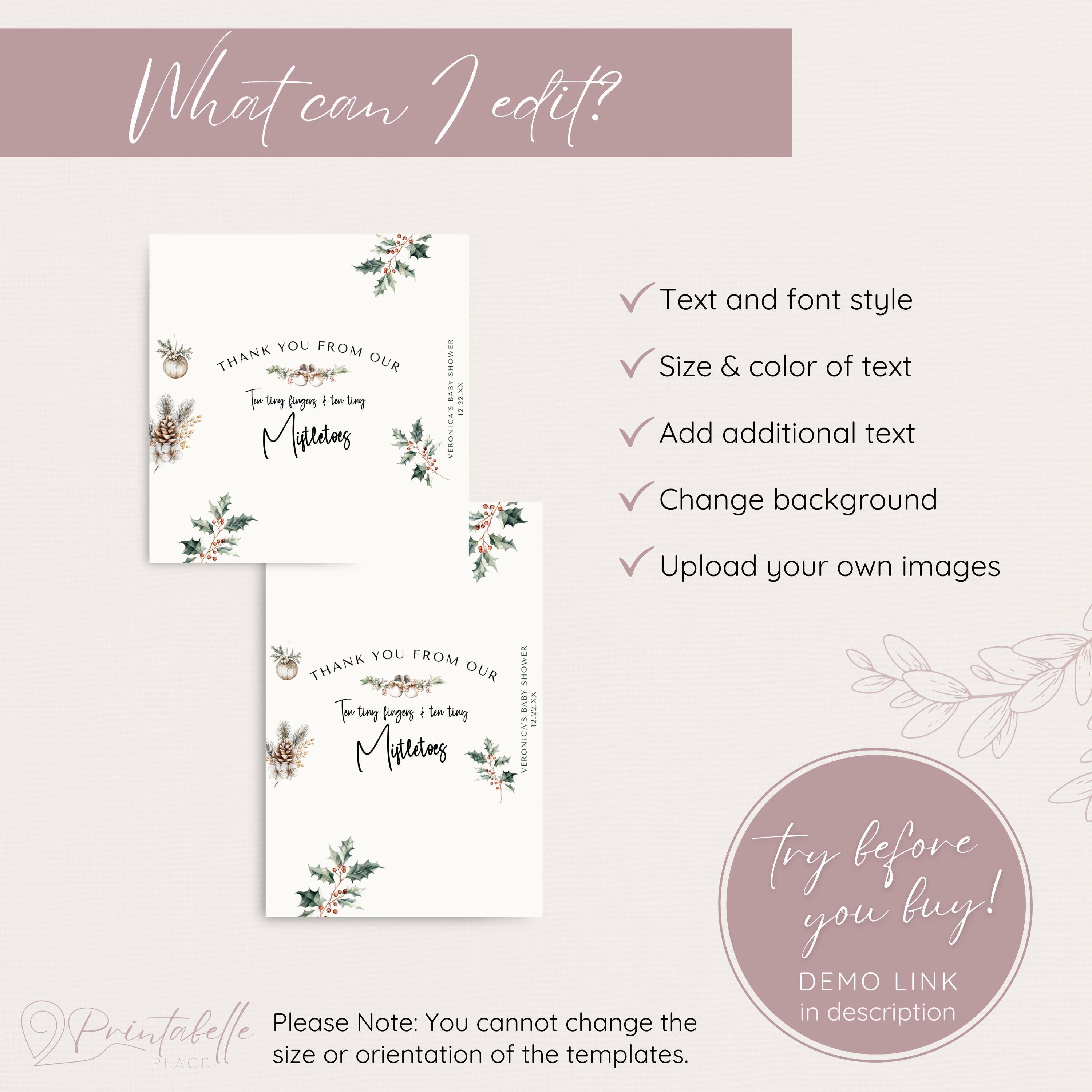 Scandi Christmas Baby Shower Candy Wrapper, Ten Tiny Mistletoes ...