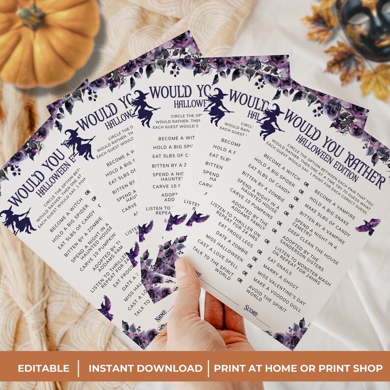 Halloween Would You Rather Game, Spooky Season This or That Questions ...