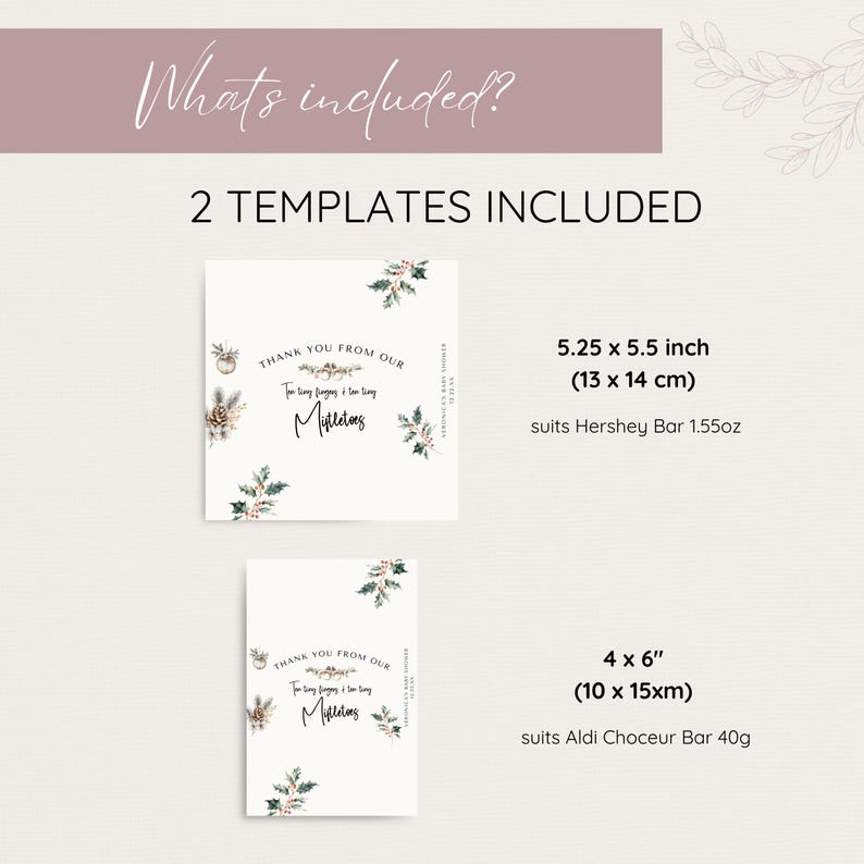 Scandi Christmas Baby Shower Candy Wrapper, Ten Tiny Mistletoes ...