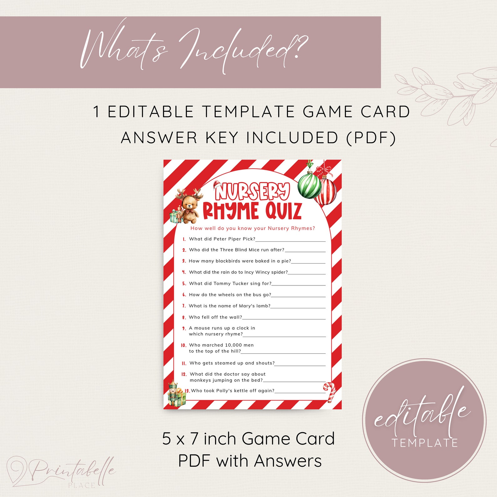 Merry Little Nursery Rhyme Quiz, Christmas Childrens Books Trivia ...