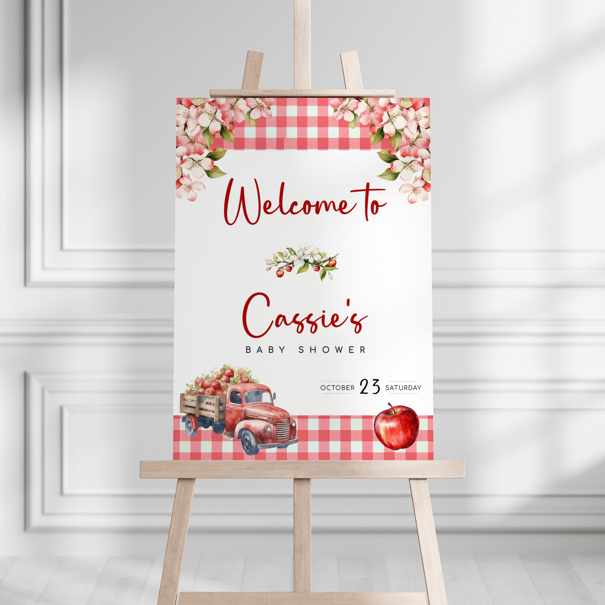 Apple of Our Eye Baby Shower Welcome Sign. Multiple Sizes, Editable ...