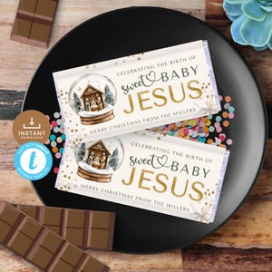 Christmas Candy Bar Wrappers Nativity, Religious Chocolate Bar Wrap ...