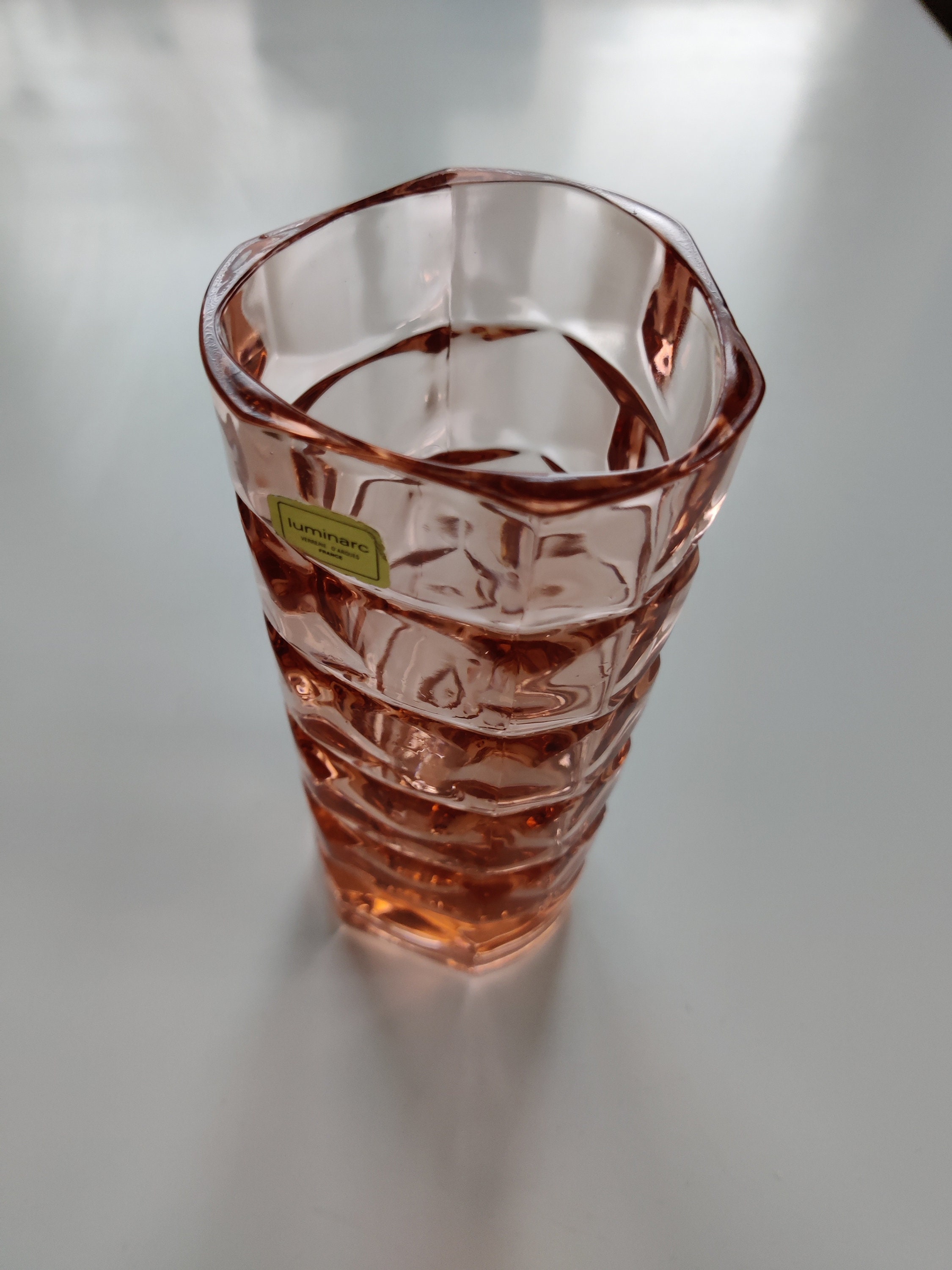 1970s Vintage LUMINARC Pink Glass Vase - Etsy