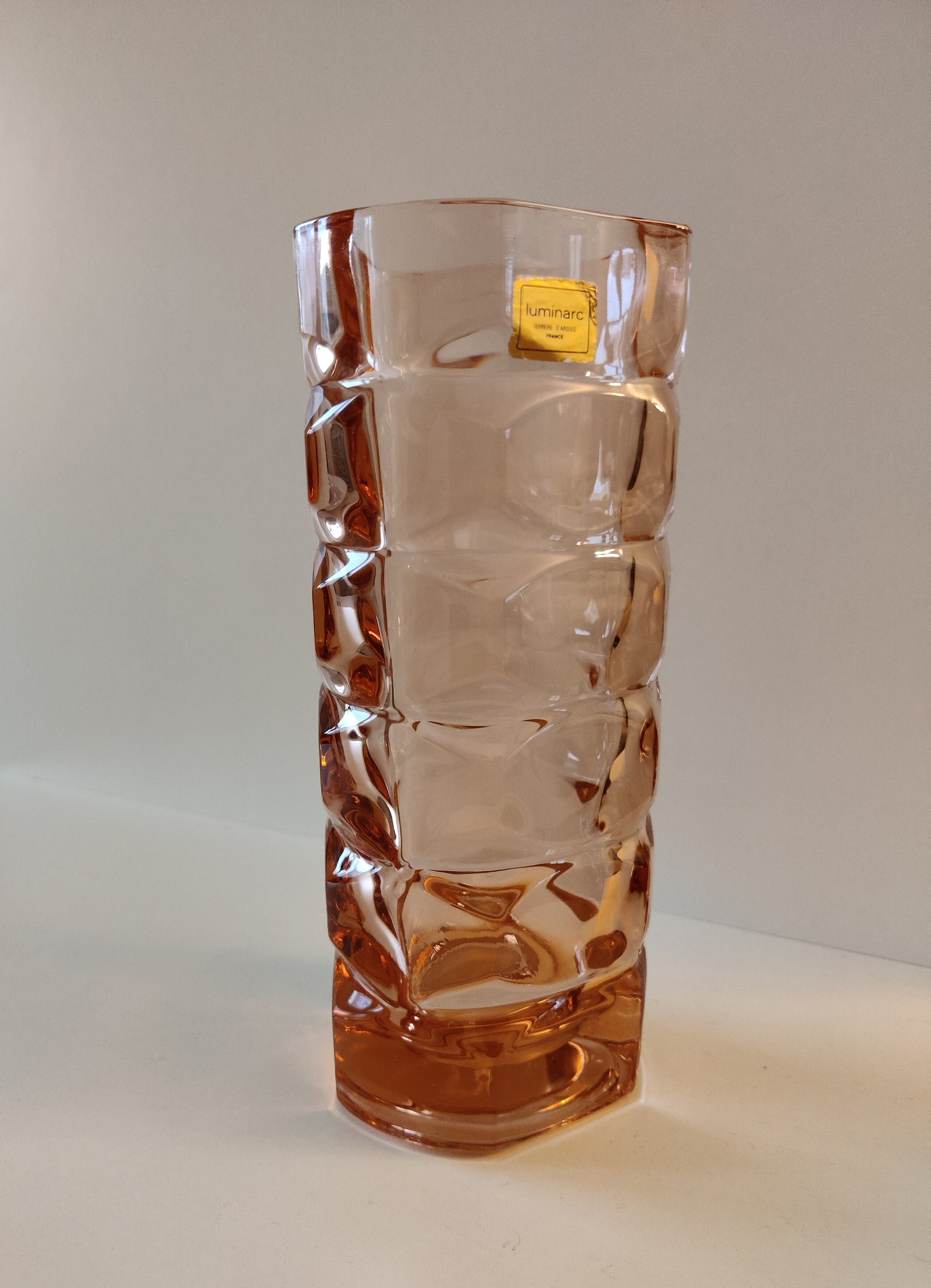 1970s Vintage LUMINARC Pink Glass Vase - Etsy