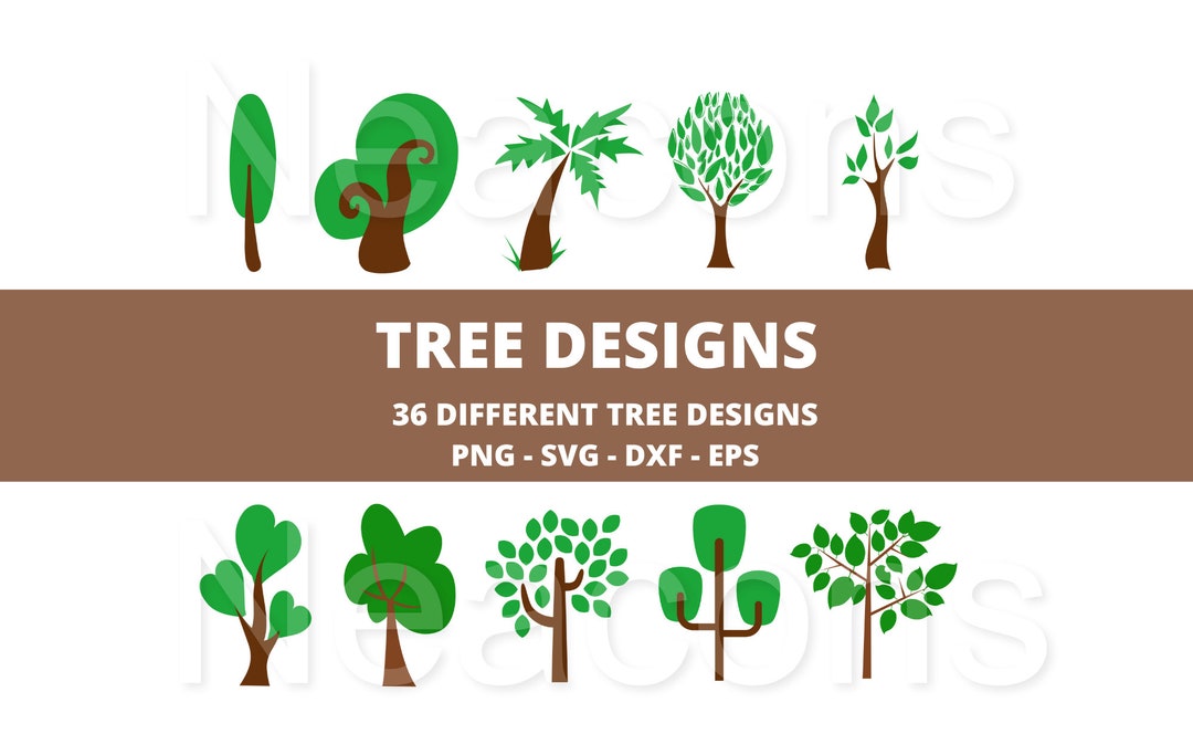 Tree Designs Vector Art (svg, Png, Dxf, Eps) (digital Files) - Etsy