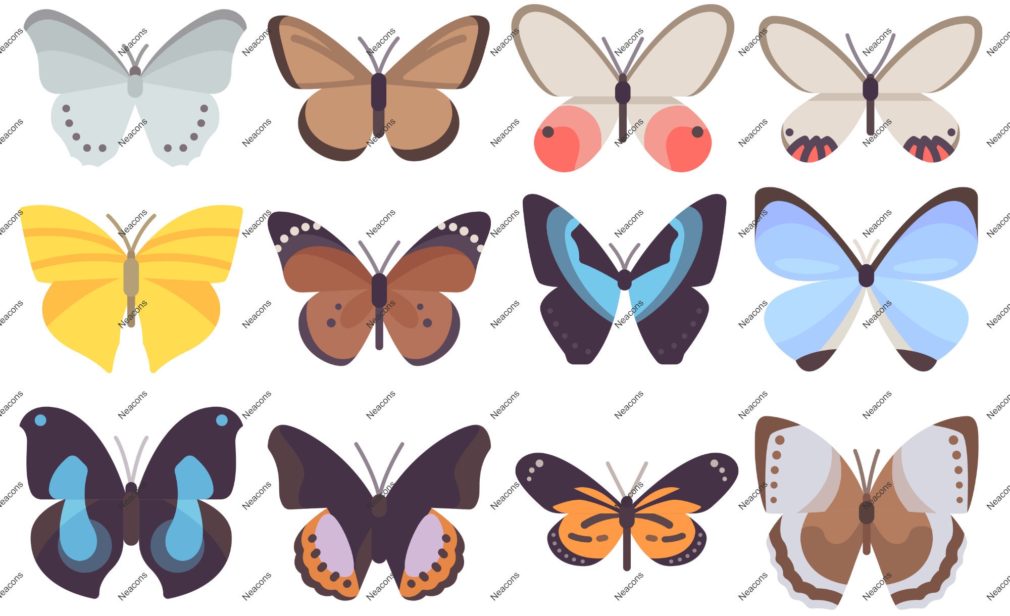 Colorful Butterfly Bundle, Butterfly Svg Bundle, Butterfly Vector ...