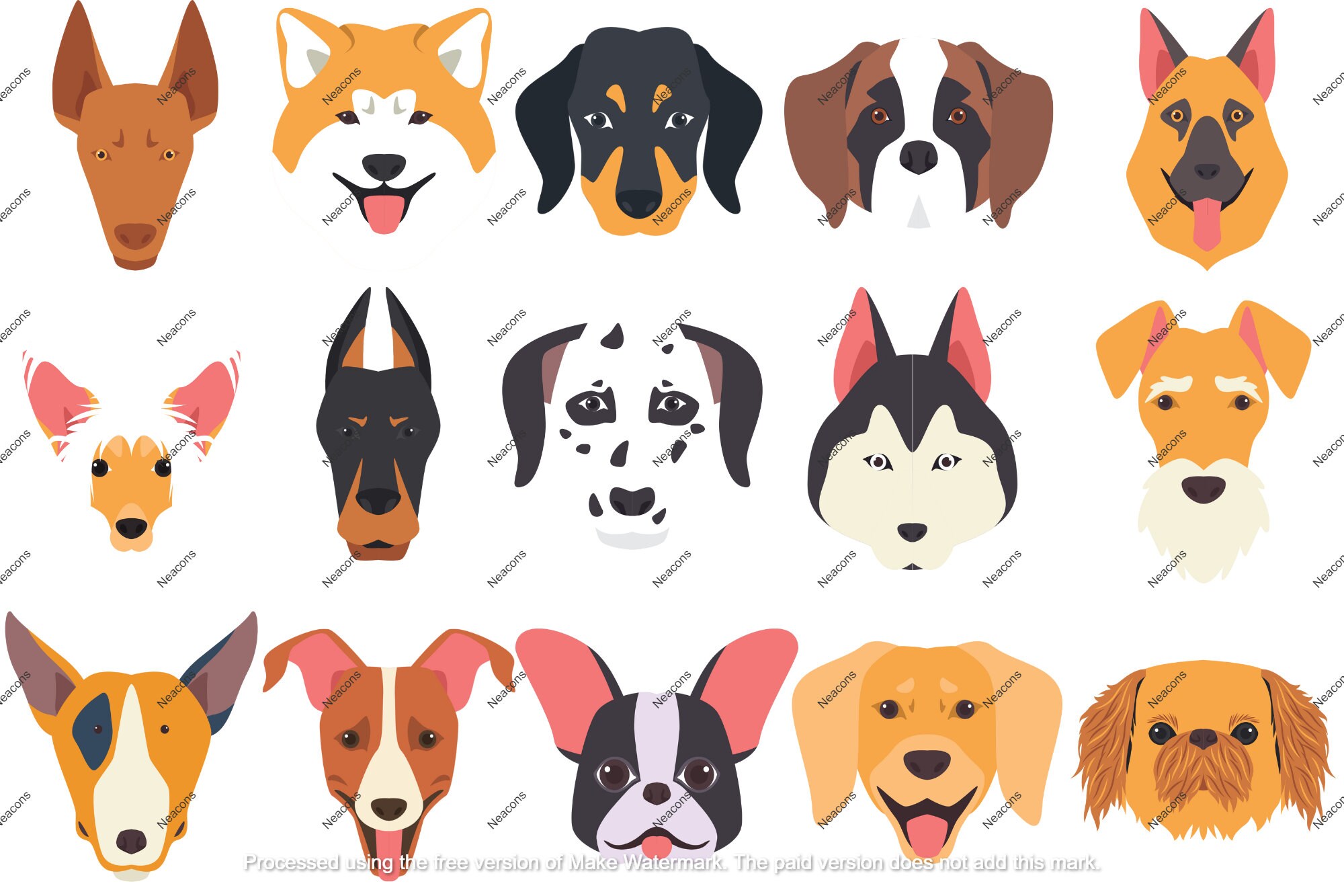 Dog Face Portrait Bundle 30 Dog Breeds High Quality Vector Art Svg Dxf ...