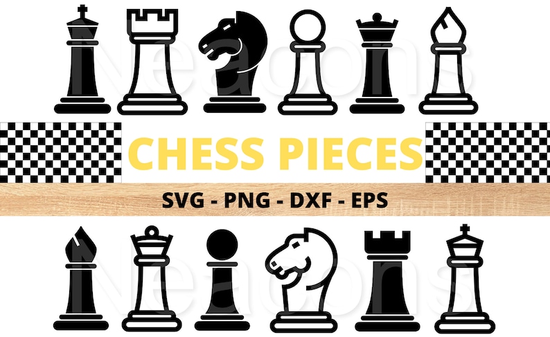 Chess Pieces Vector Design High Quality Png Svg Dxf Eps - Etsy