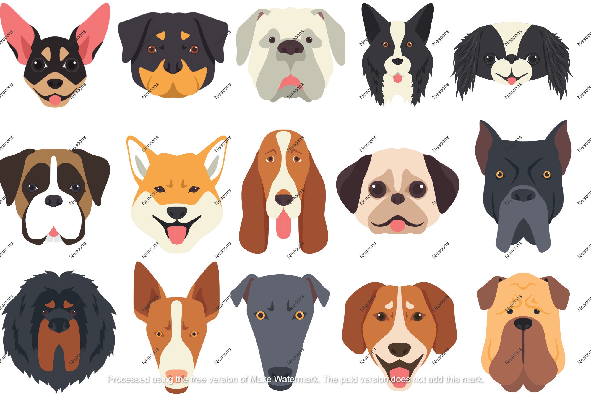 Dog Face Portrait Bundle 30 Dog Breeds High Quality Vector Art Svg Dxf ...