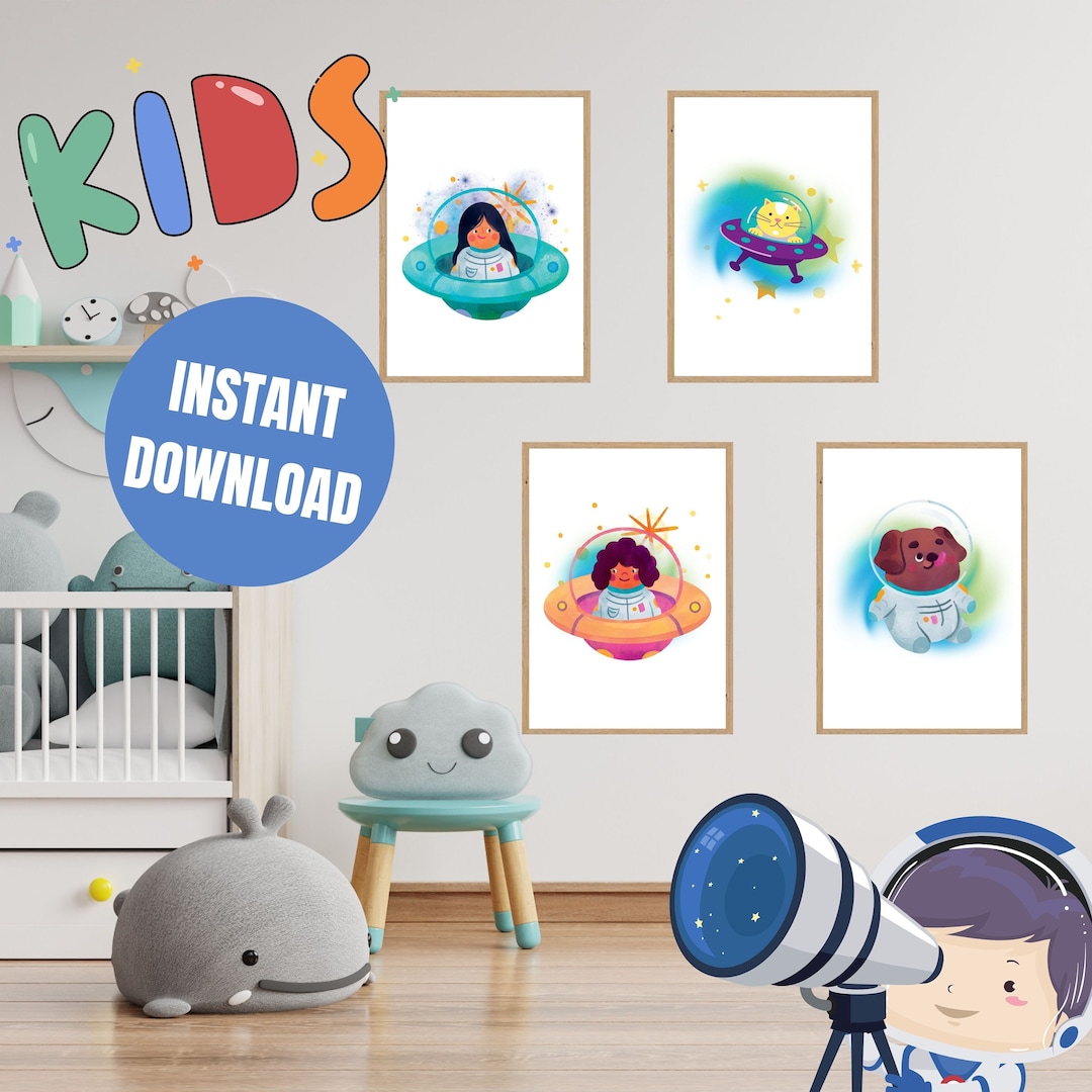 Printable Space Galaxy Wall Art Nursery Kids Room Digital Wall - Etsy