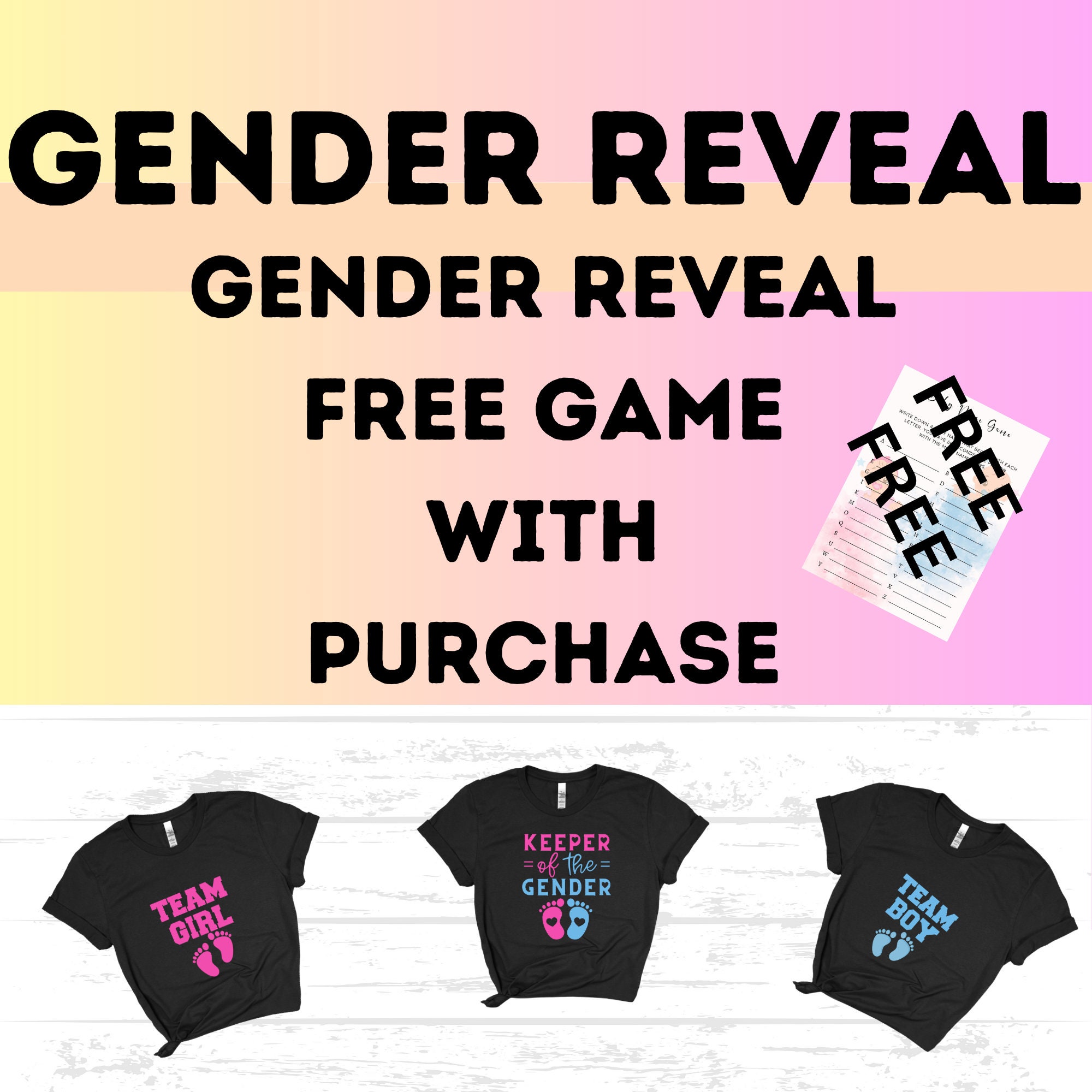 Gender Reveal Shirts, Gender Real Favors, Team Boy, Team Girl, Blue and ...