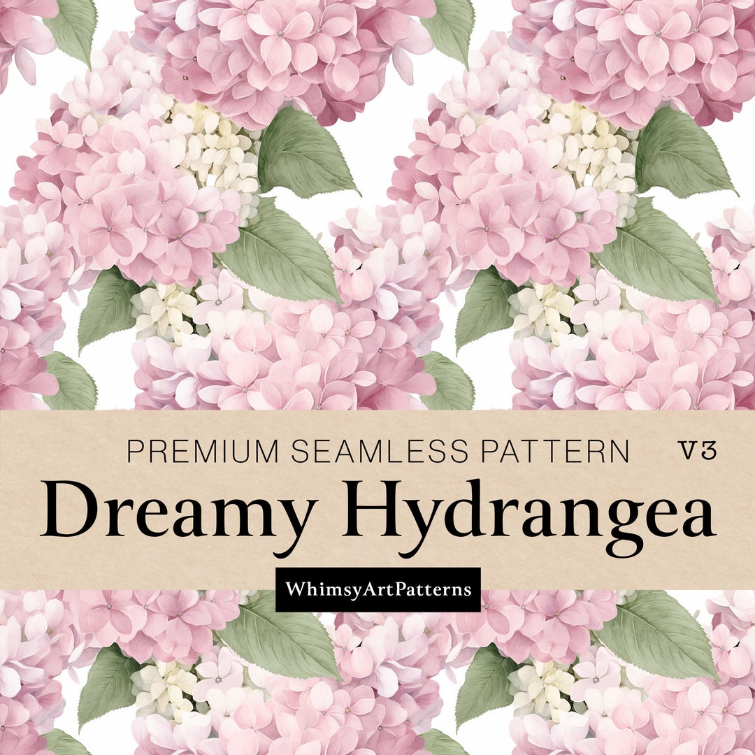 PINK FLORAL Digital Paper Hydrangea Seamless Repeating - Etsy