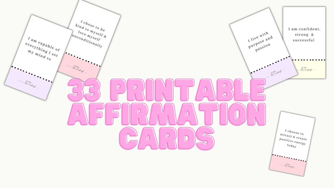 Empowerment Elevation Affirmation Cards Set of 33 Printable ...