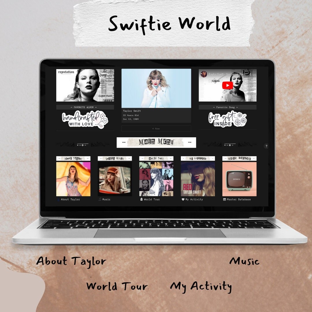 Ultimate Swiftie Notion Template: Embrace the Taylor Swift - Etsy